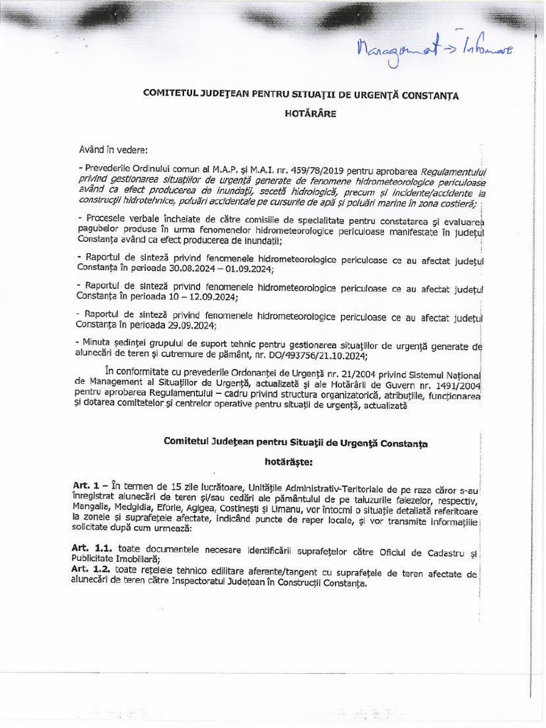 Hotarare CJSU Constanta | PDF