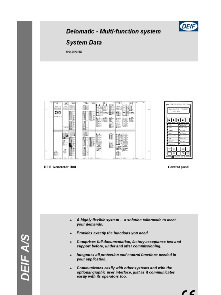 Delomatic - Multi-Function System System Data: DEIF Generator Unit ...