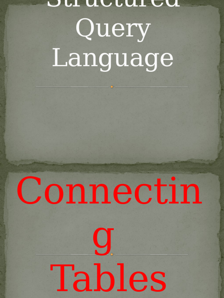 11 Mysql Connecting Tables Pdf Computers