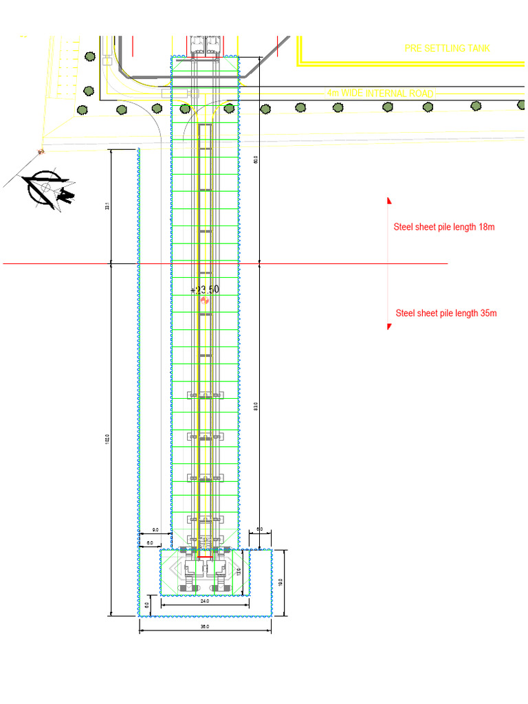 Water Intake End Steel Sheet Pile Arrangement1-Model | PDF