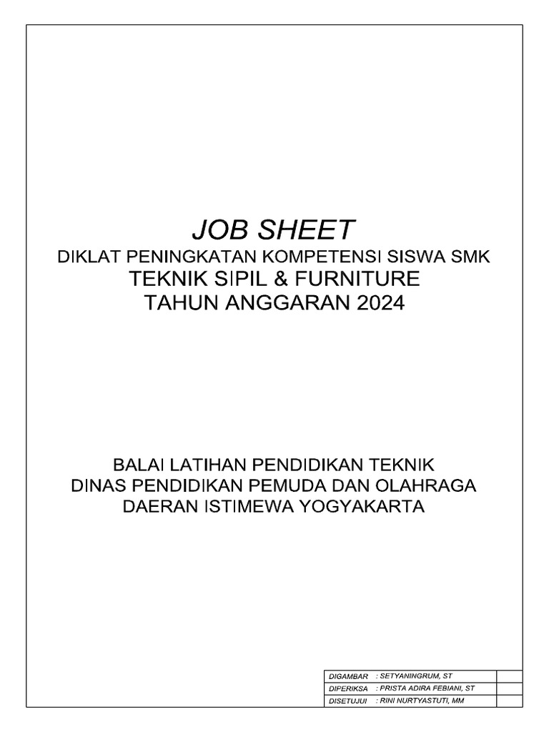 Jobsheet Diklat AutoCAD APBD Bulan Agustus 2024 | PDF