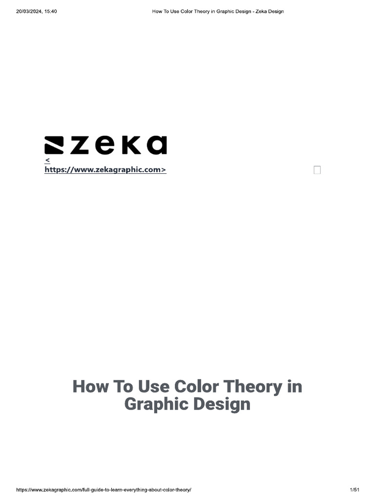 How To Use Color Theory in Graphic Design | PDF