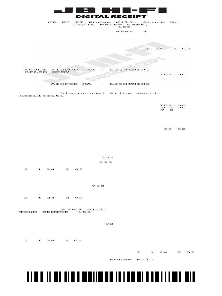 JBHiFi Receipt 2477cy7 | PDF