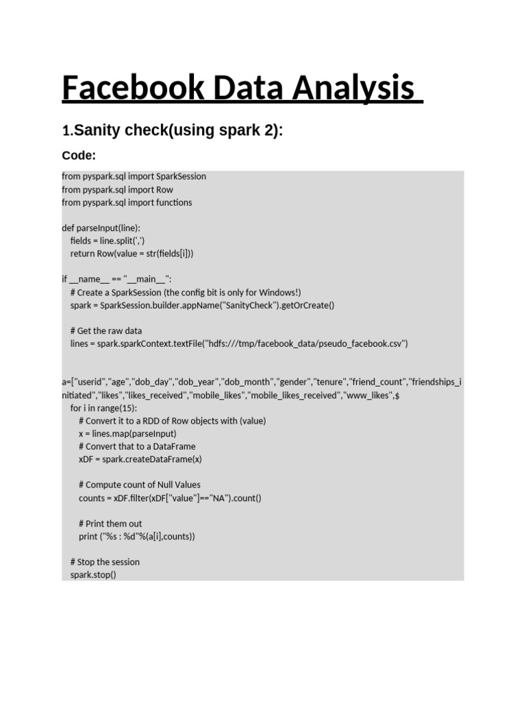 FacebookAnalysis | PDF | Data Management Software | Information Retrieval