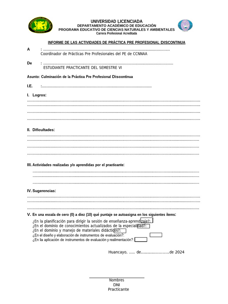 INFORME PRÁCT DISCONTINUA-2024-II-conductor-practicante | PDF | Computadoras