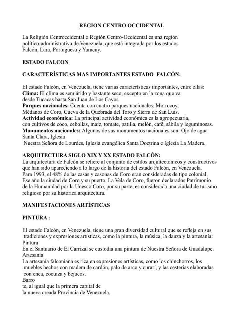 Region Centro Occidental | PDF