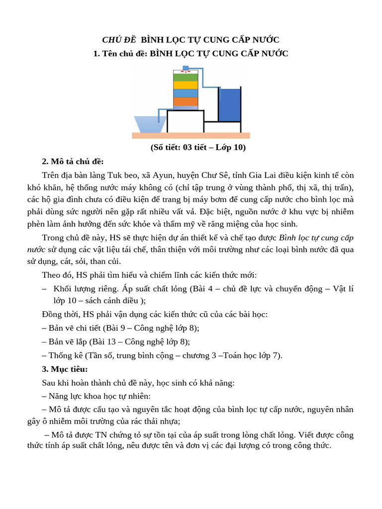 HDTN THPT - Binh Loc Tu Cung Cap Nuoc | PDF