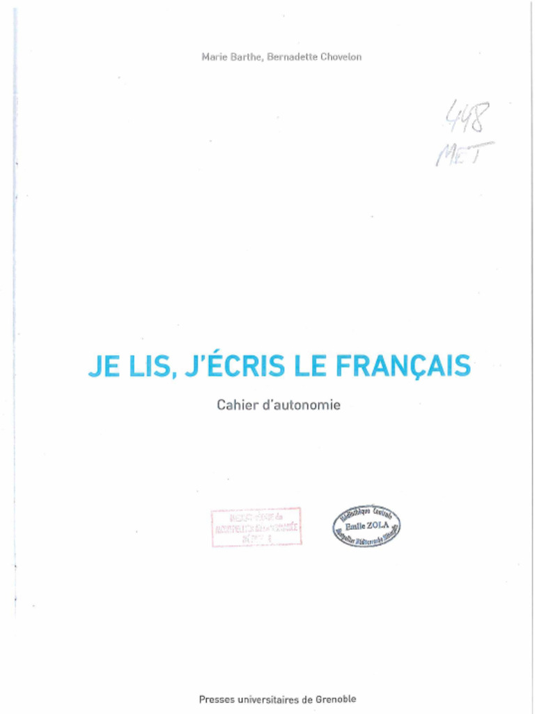 Je Lis, J'écris Le Français | PDF