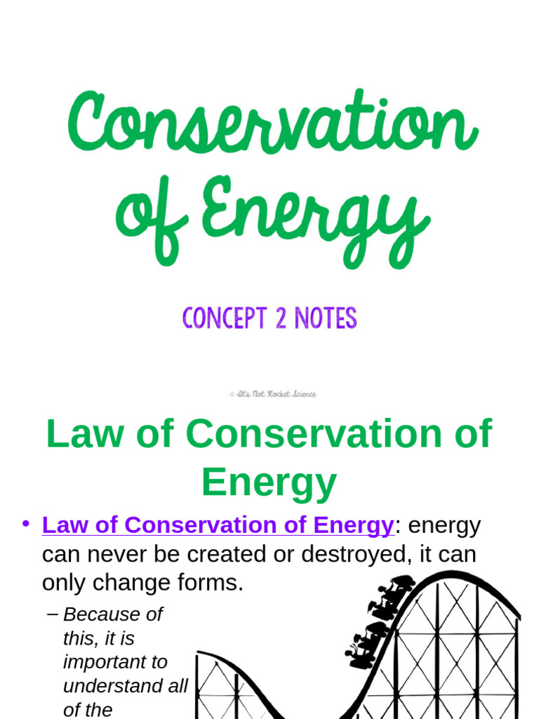 Concept 2 Notes - Conservation of Energy | PDF