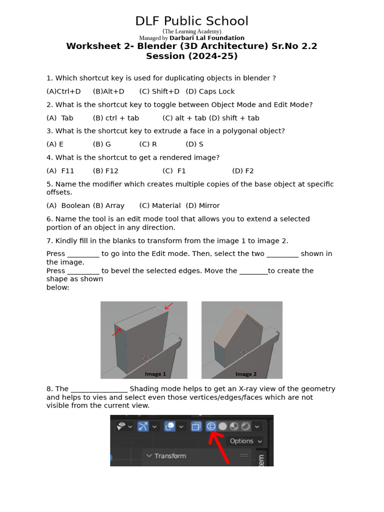 Blender Worksheet2 | PDF | Teaching Methods & Materials