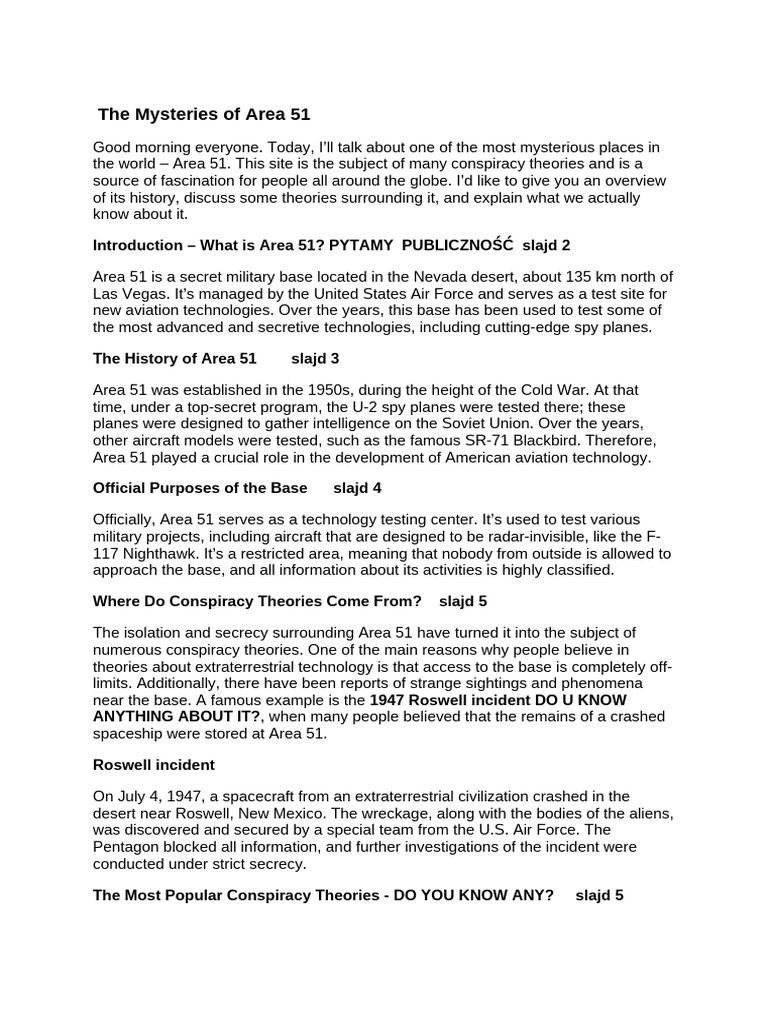 The Mysteries of Area 51 | PDF | Unidentified Flying Object