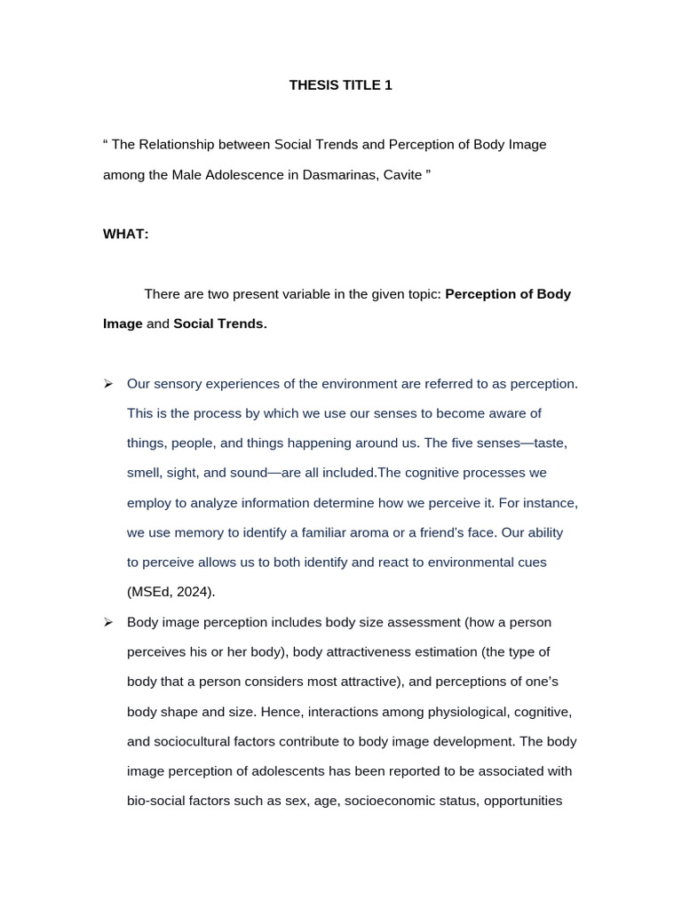 Social Trends & Male Body Image Study | PDF | Perception | Body Image