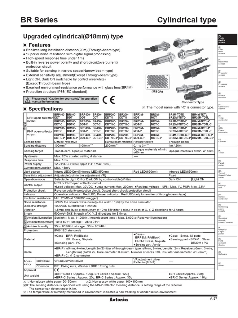 BR Series Cylindrical Type | PDF | Bipolar Junction Transistor ...