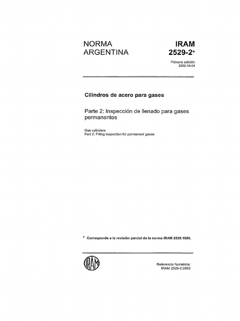 IRAM 2529 2 Cilindros para Gases Permanentes | PDF