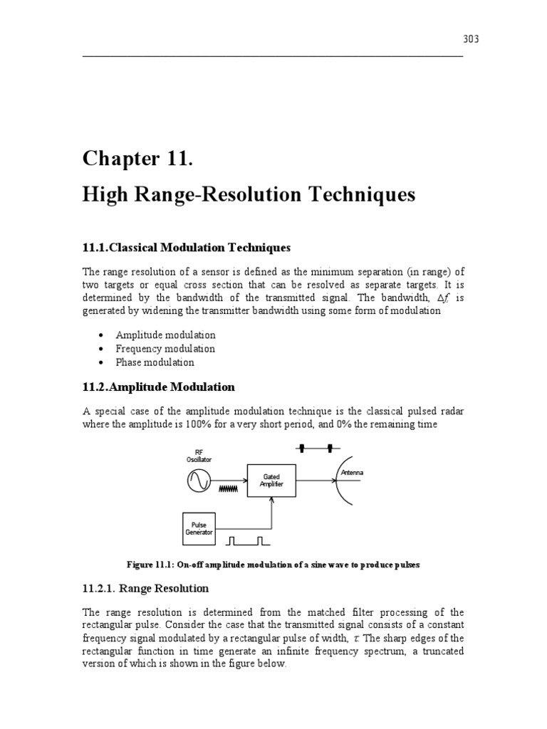 High Range-Resolution Techniques | PDF | Modulation | Radar