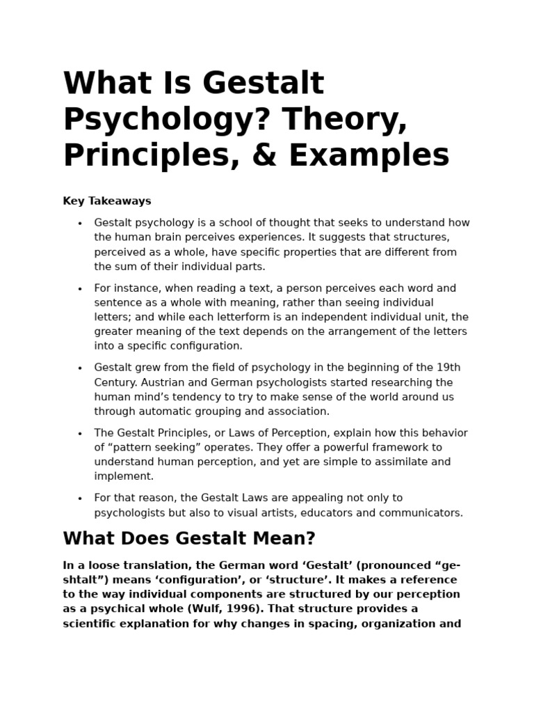 Theory Handouts | PDF | Perception | Psychology
