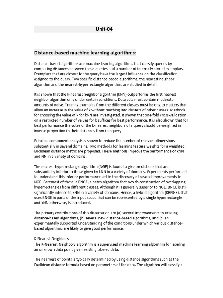 ML and Ai Unit 04 and Unit 05 | PDF | Support Vector Machine | Cluster Analysis