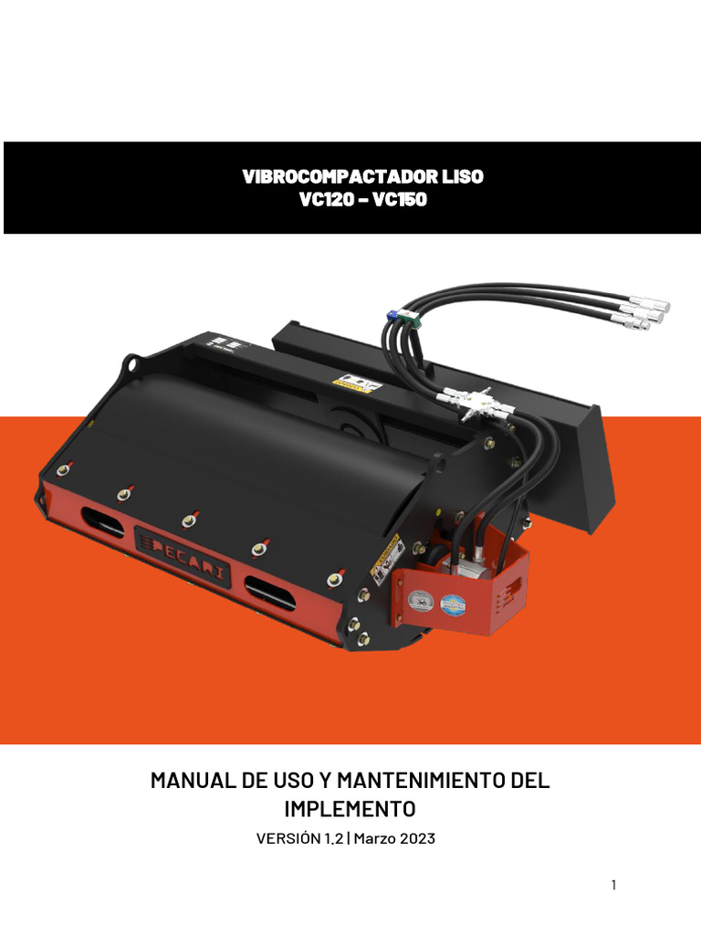Vibrocompactadora Pecari Manual VC120 - VC150 | PDF | Rodamiento (Mecánico)