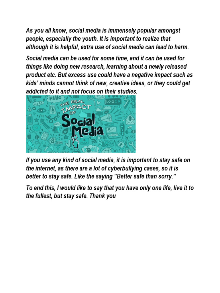 Impact of Social Media (English Speech) | PDF