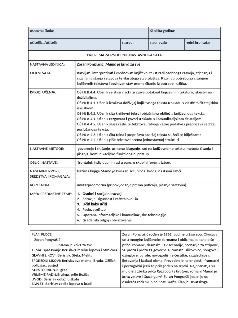 Lektira - Zoran Pongrašić-Mama Je Kriva Za Sve | PDF