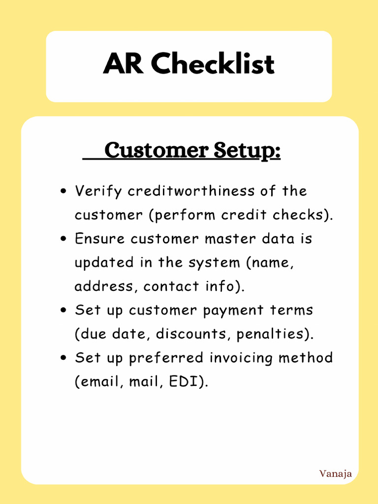 AR Checklist | PDF