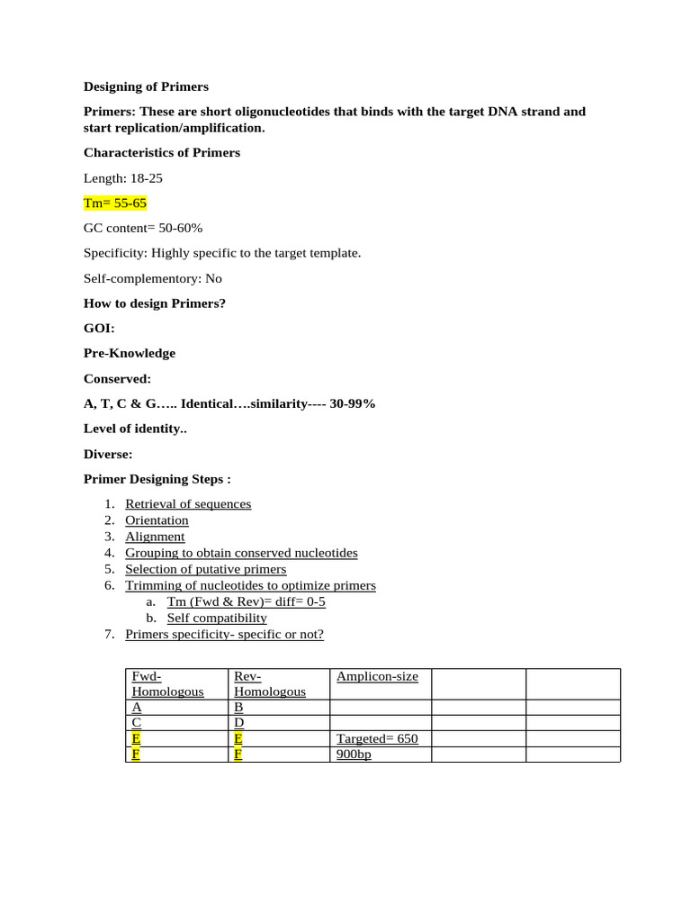8-Designing of Primers | PDF