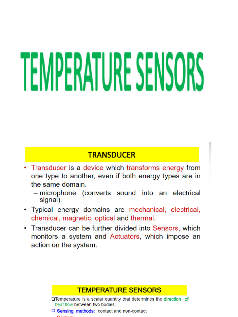 Temperature Sensors | PDF