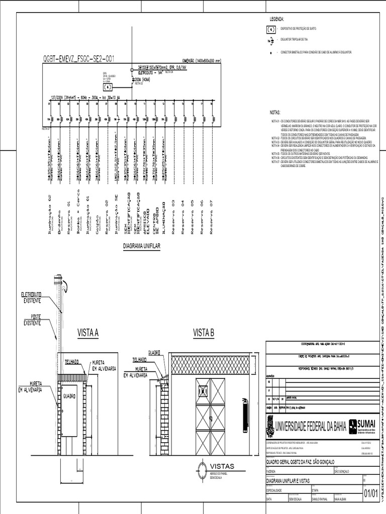 Diagrama Unifilar e Vistas Elétricas | PDF | Engenharia Elétrica ...