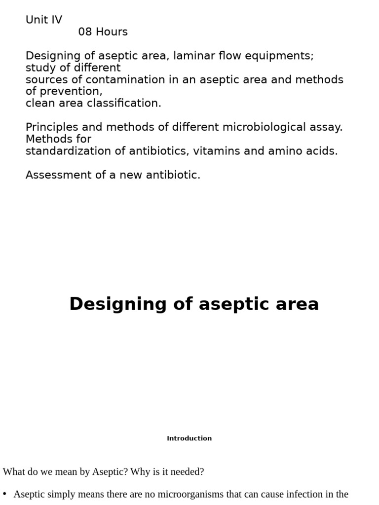 Design of Aseptic Area (New) | PDF | Sterilization (Microbiology)