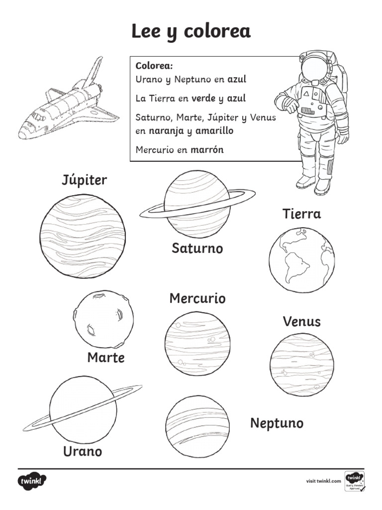 Ficha de Actividad Lee y Colorea Los Planetas | PDF