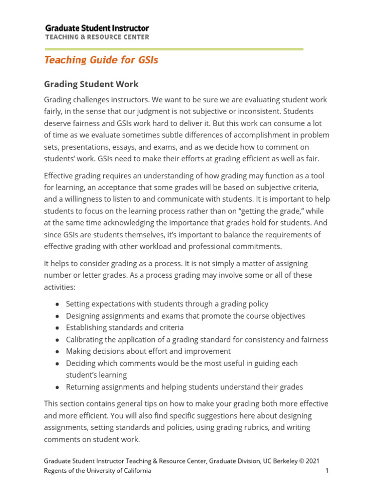 Grading Student Work | PDF | Rubric (Academic) | Photon