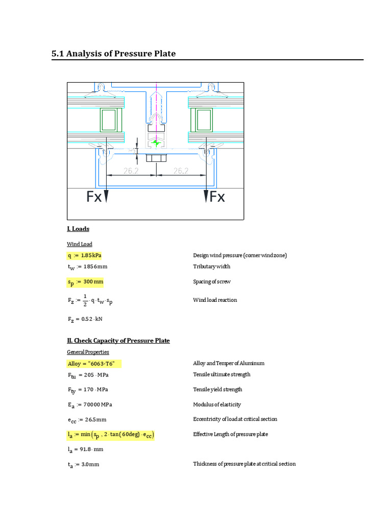 Mathcad - 1. Analysis of Pressure Plate | PDF | Strength Of Materials ...