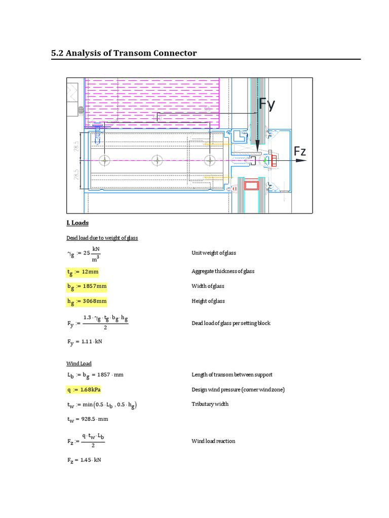 Mathcad - 2. Analysis of Transom Connector - TGU | PDF | Screw | Materials