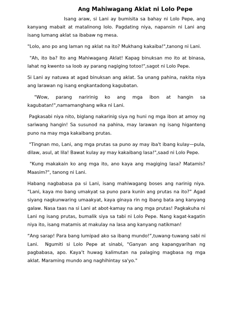 Ang Mahiwagang Aklat Ni Lolo Pepe | PDF