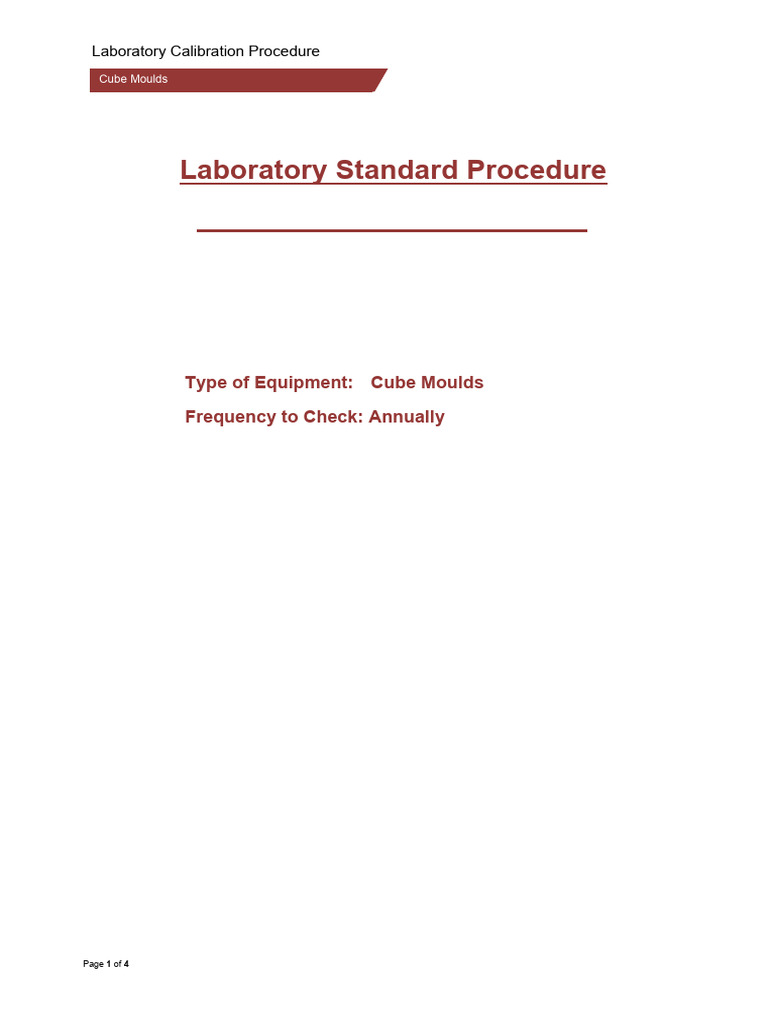 Cube Moulds | PDF | Calibration | Engineering Tolerance