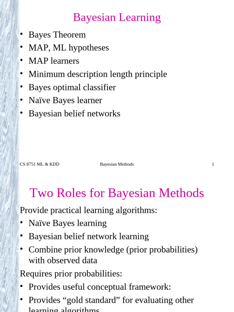 L13 Bayesian Methods | PDF | Bayesian Network | Bayesian Inference