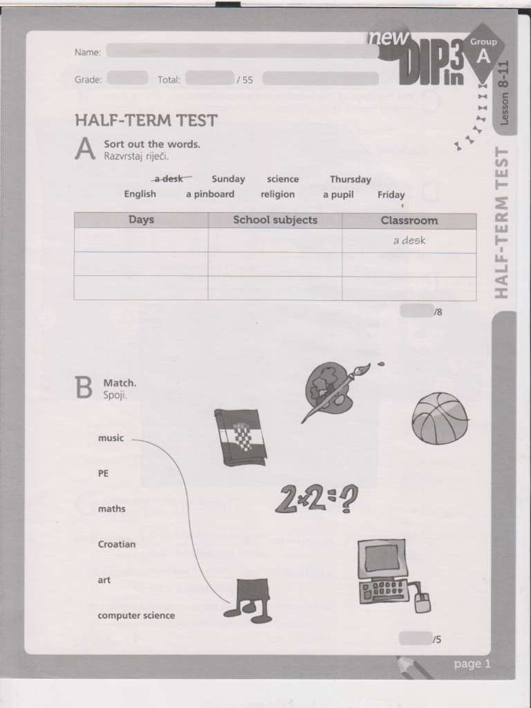 Dip in 3A Half-Term 1.1 | PDF