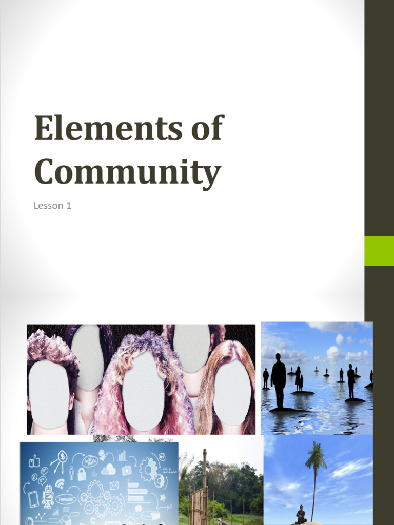 Lesson 1 Elements of Community | PDF | Social Science