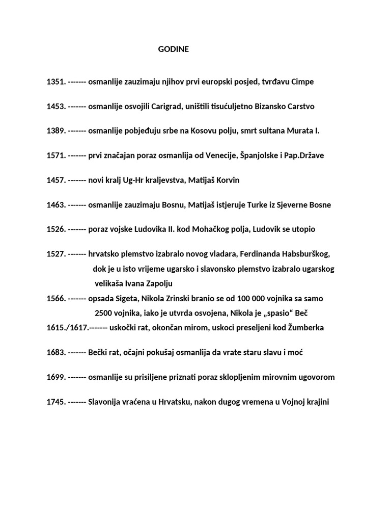 GODINE Osmanlije | PDF