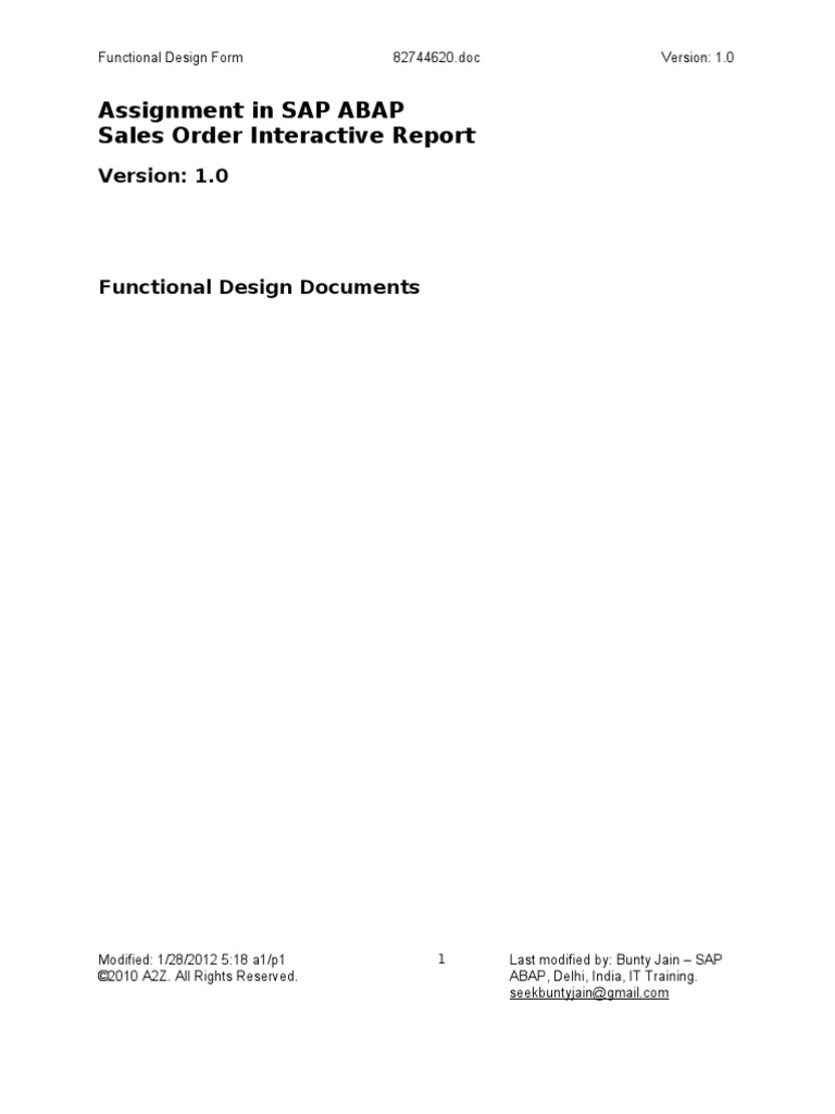 SAP ABAP Assignment - Sales Order Interactive Report | PDF | Parameter (Computer Programming ...