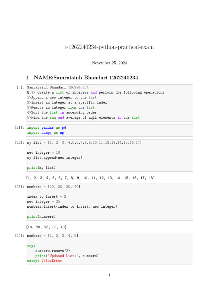 Python List Operations Guide | PDF