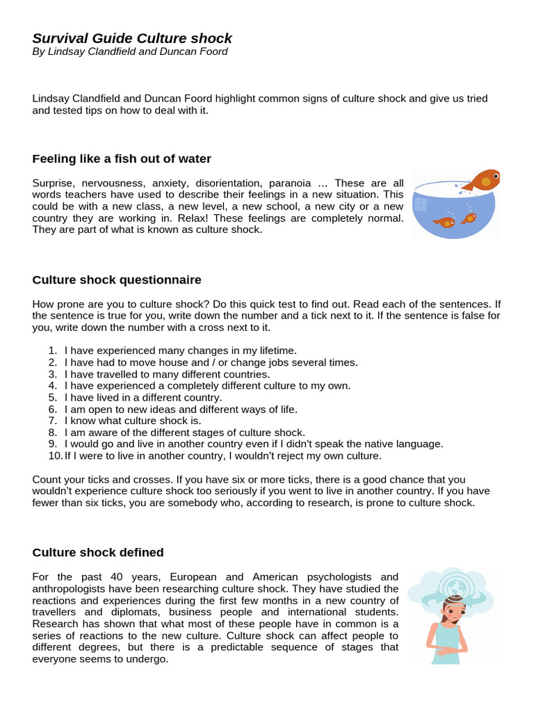 Culture Shock - Survival Guide | PDF | Psychology | Social Psychology