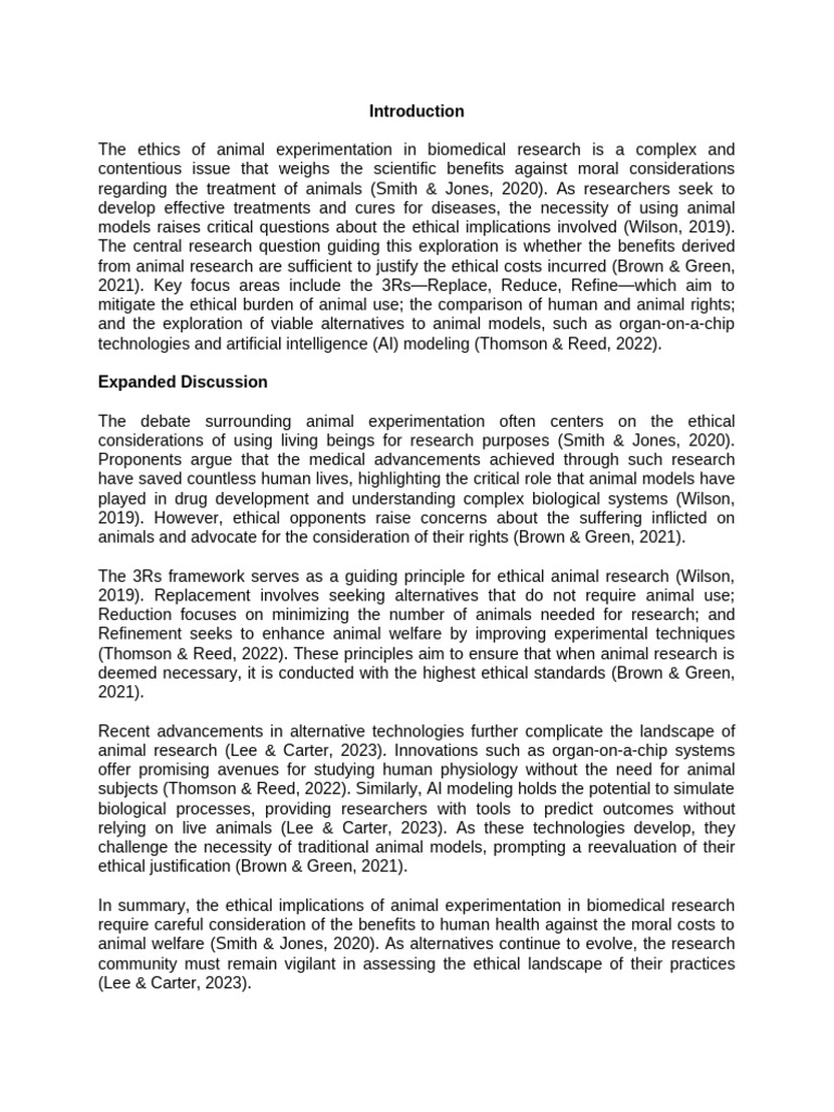 Research Body | PDF | Animal Testing | Model Organism