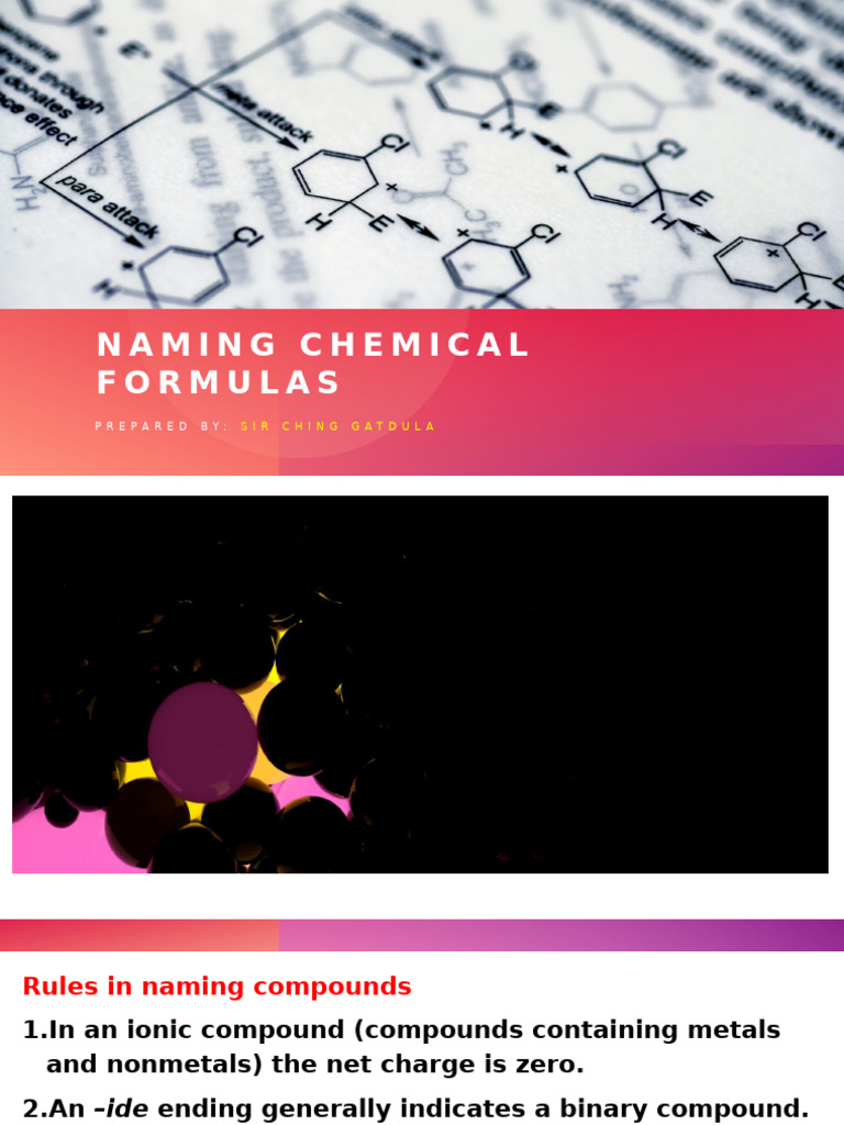 Naming Chemical Formulas 2k24 | PDF | Chemical Compounds | Ion