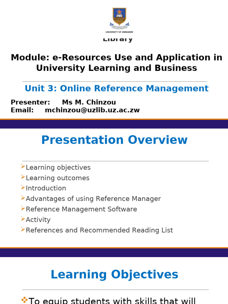 Unit 3 Online Reference Management | PDF | Computing | Software
