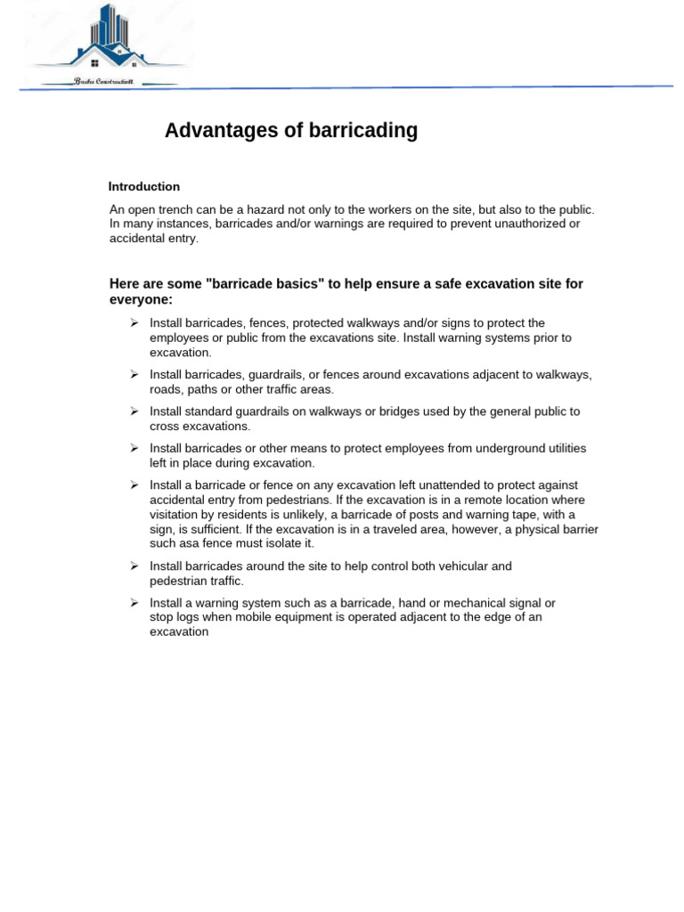 Advantages of Barricading | PDF | Business | Science & Mathematics