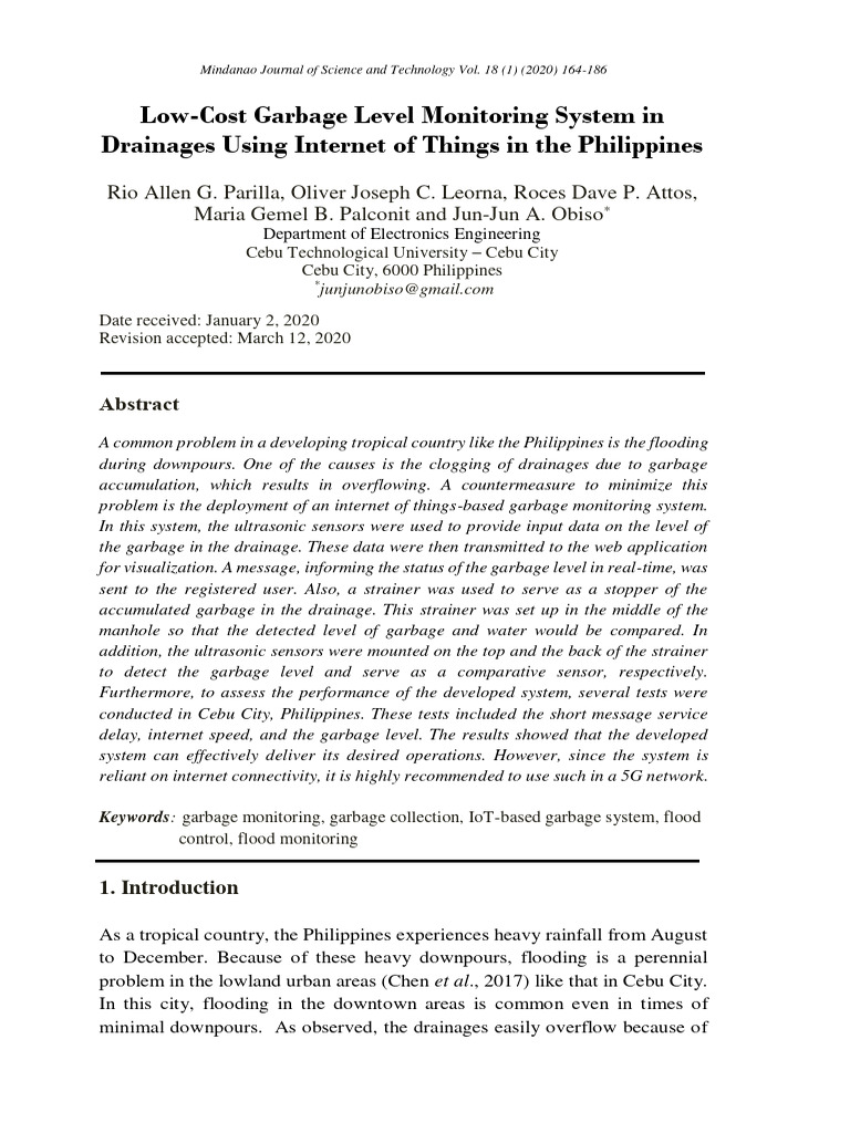 Low Cost Garbage Level Monitoring System | PDF | Internet Of Things ...