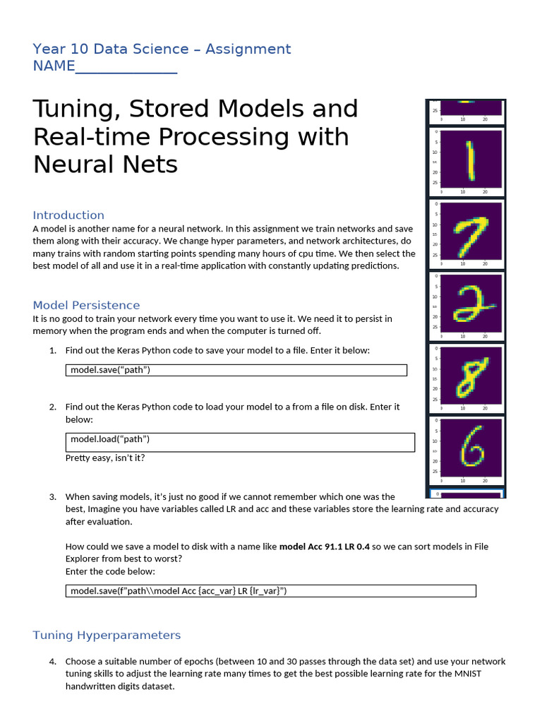 MNIST Assignment Architecture Tuning and Realtime Processing | PDF | Artificial Neural Network ...