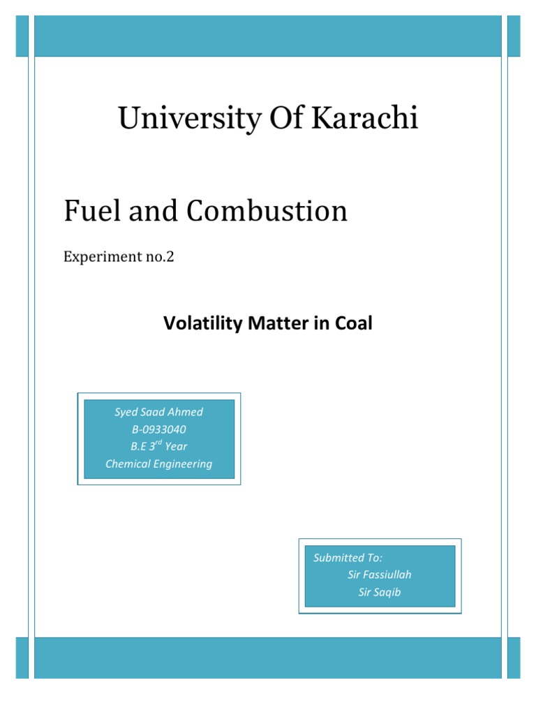 Volatile Matter in Coal | PDF