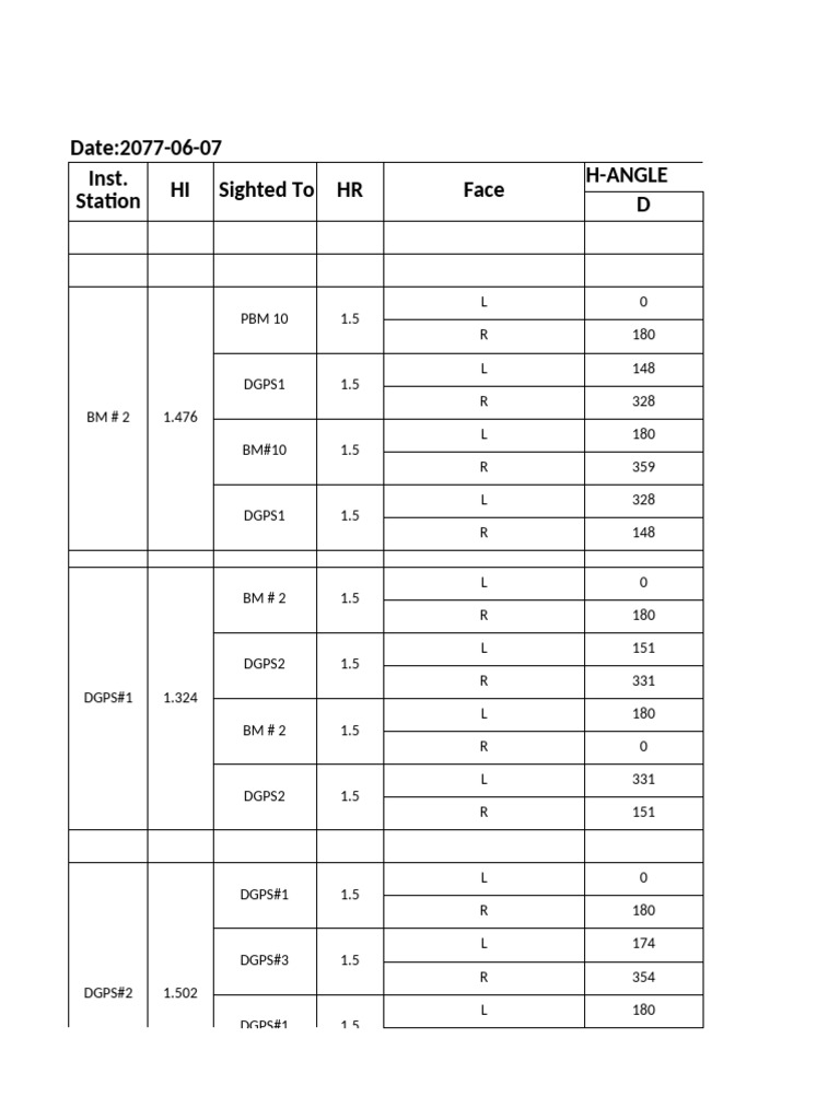 Cascade Traverse Calculation Sheet | PDF